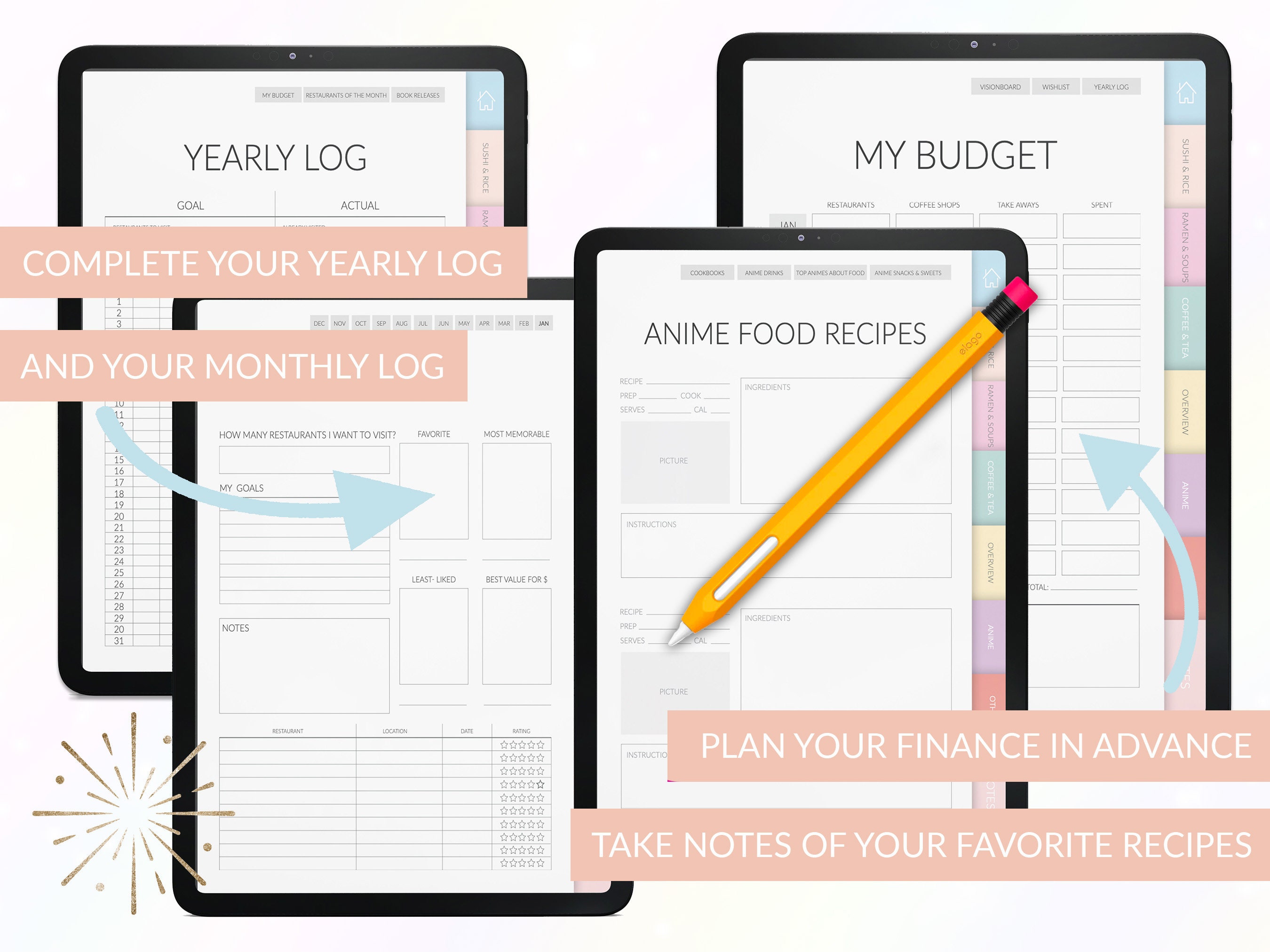 Digital Japanese Food Journal Coffee Shops Review Template Planner ...