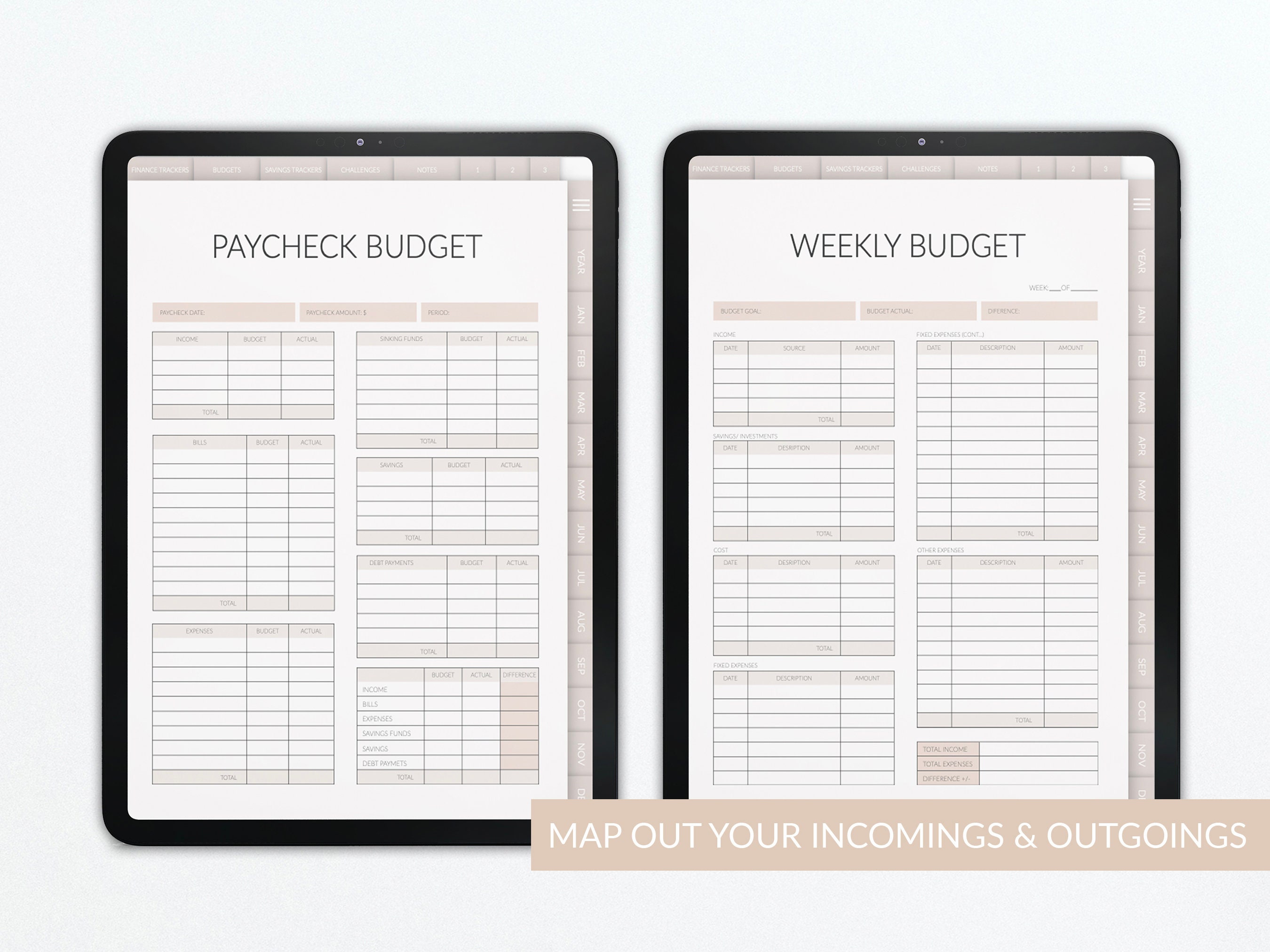 Digital Budget Planner Finance Tracker Budgeting Expense - Etsy