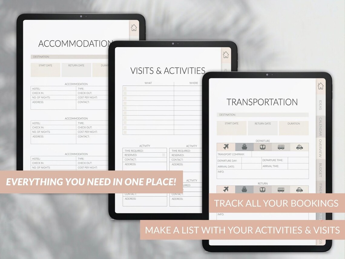Digital Travel Bundle Adventure Pack Undated Digital Planner Vacation ...