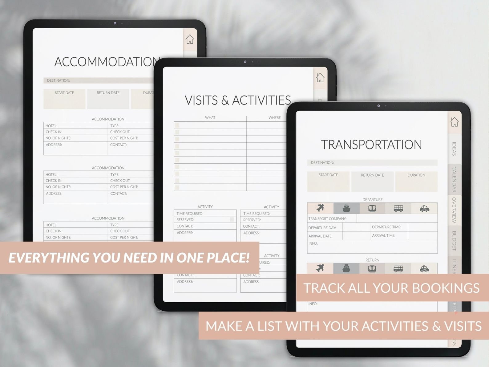 Digital Travel Bundle Adventure Pack Undated Digital Planner Vacation ...