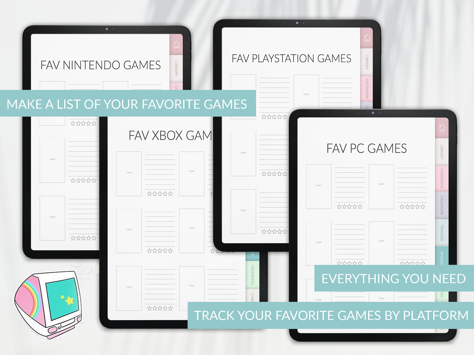 Digital Gaming Journal Gaming Tracker Wishlist Play Log - Etsy