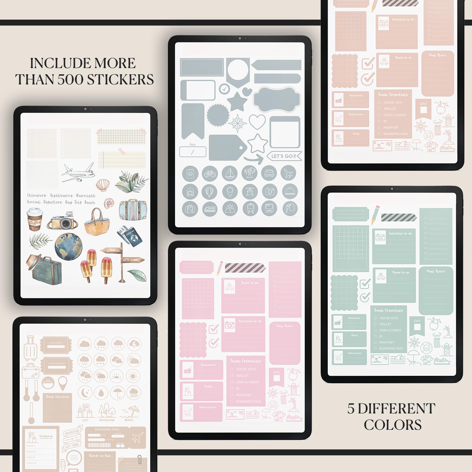 Digital Road Trip Planner: 500+ Stickers, Budget, Packing List ...