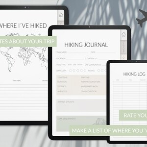 Digital Hiking Planner iPad Camping, Hiking Log Adventure, Travel, Trip ...