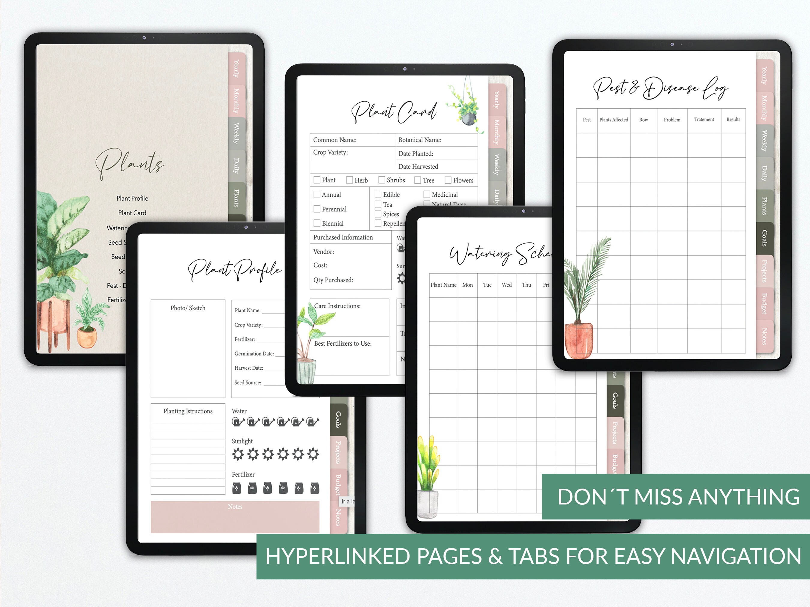 Digital Gardening Planner iPad Garden Journal, Plant Log Gardening ...