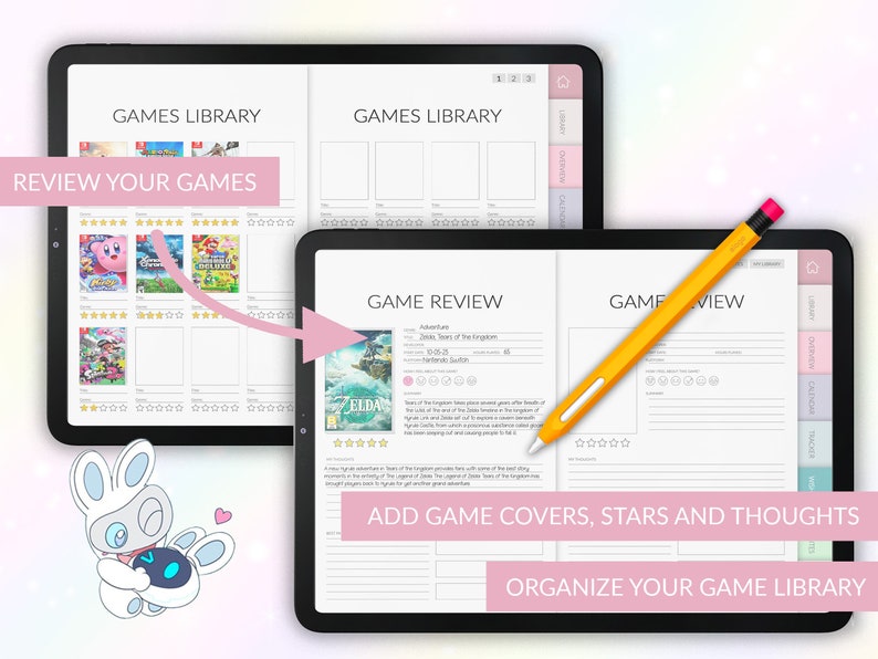 Digital Gaming Journal Gaming Tracker, Wishlist, Play Log, Library ...