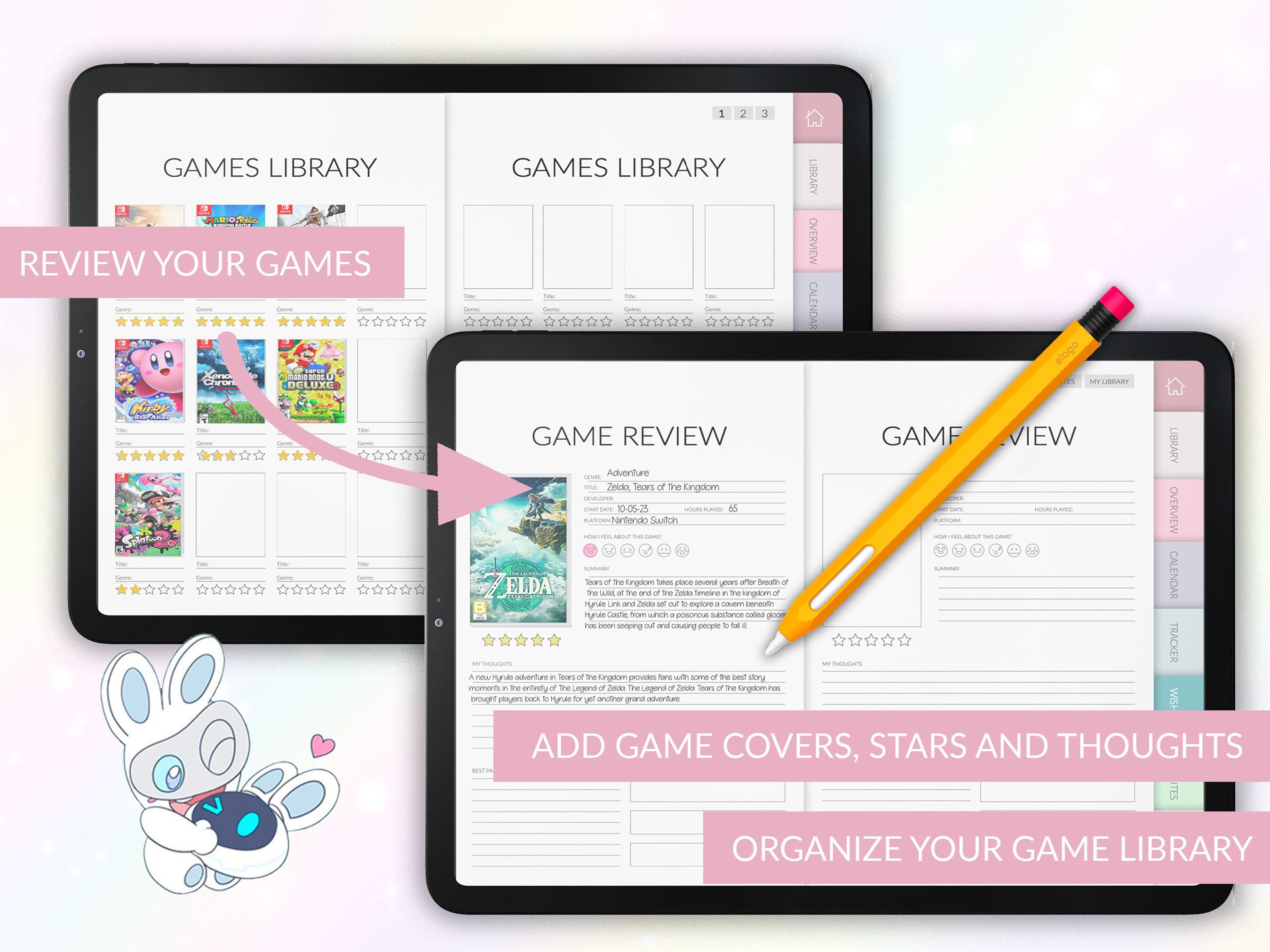 Digital Gaming Journal Gaming Tracker, Wishlist, Play Log, Library ...