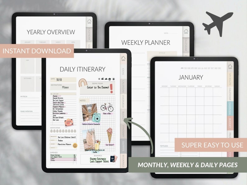Digital Travel Bundle | Adventure Pack | Undated Digital Planner ...