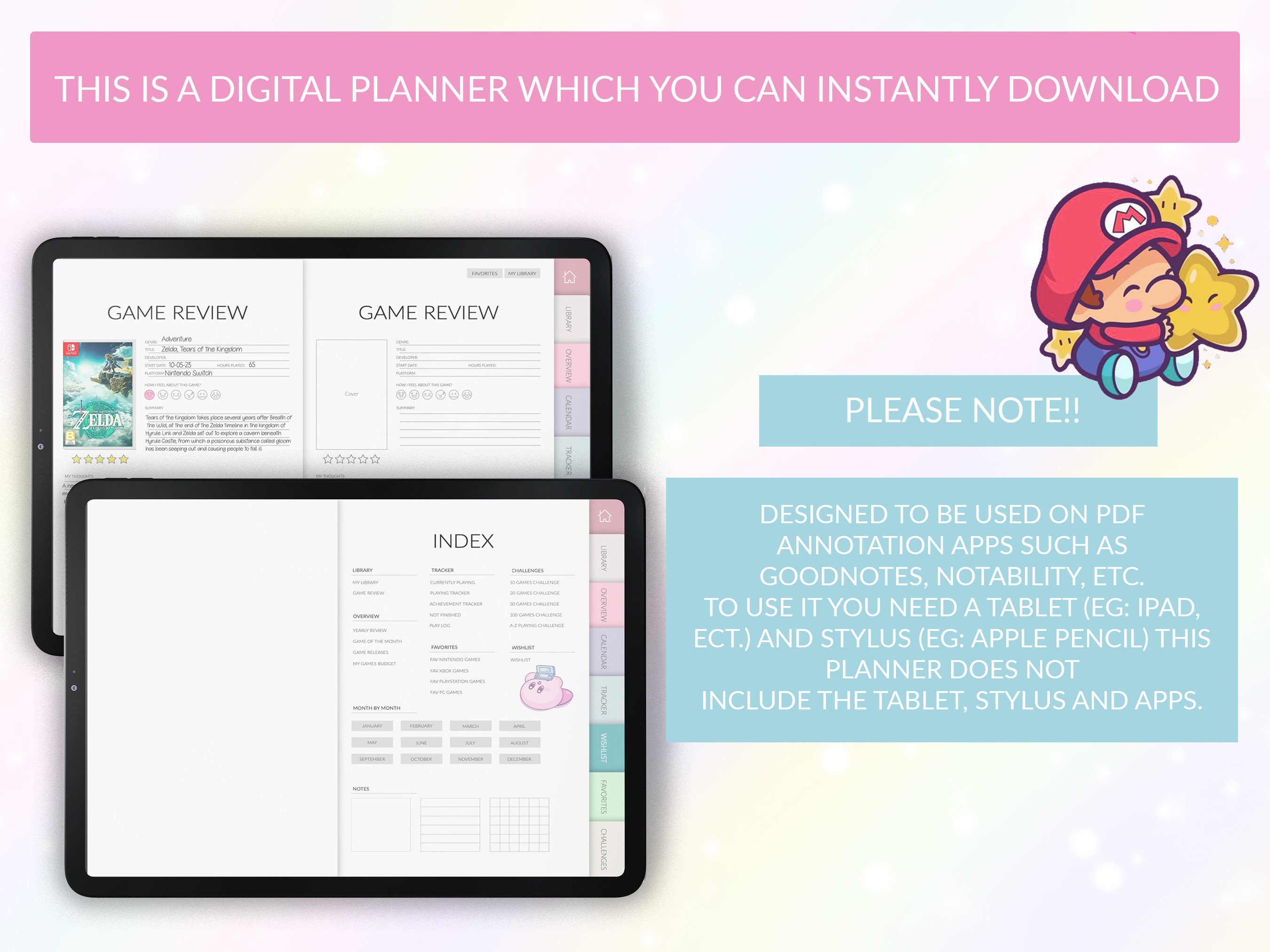 Digital Gaming Journal Gaming Tracker, Wishlist, Play Log, Library ...