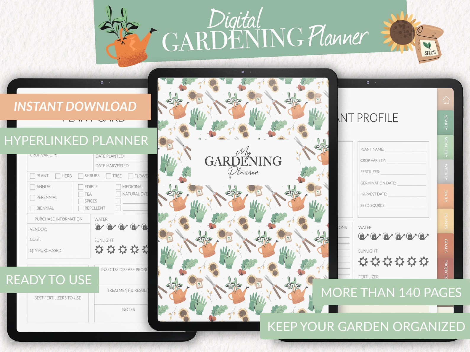Digital Gardening Planner Landscaping Garden Journal Plant Log ...