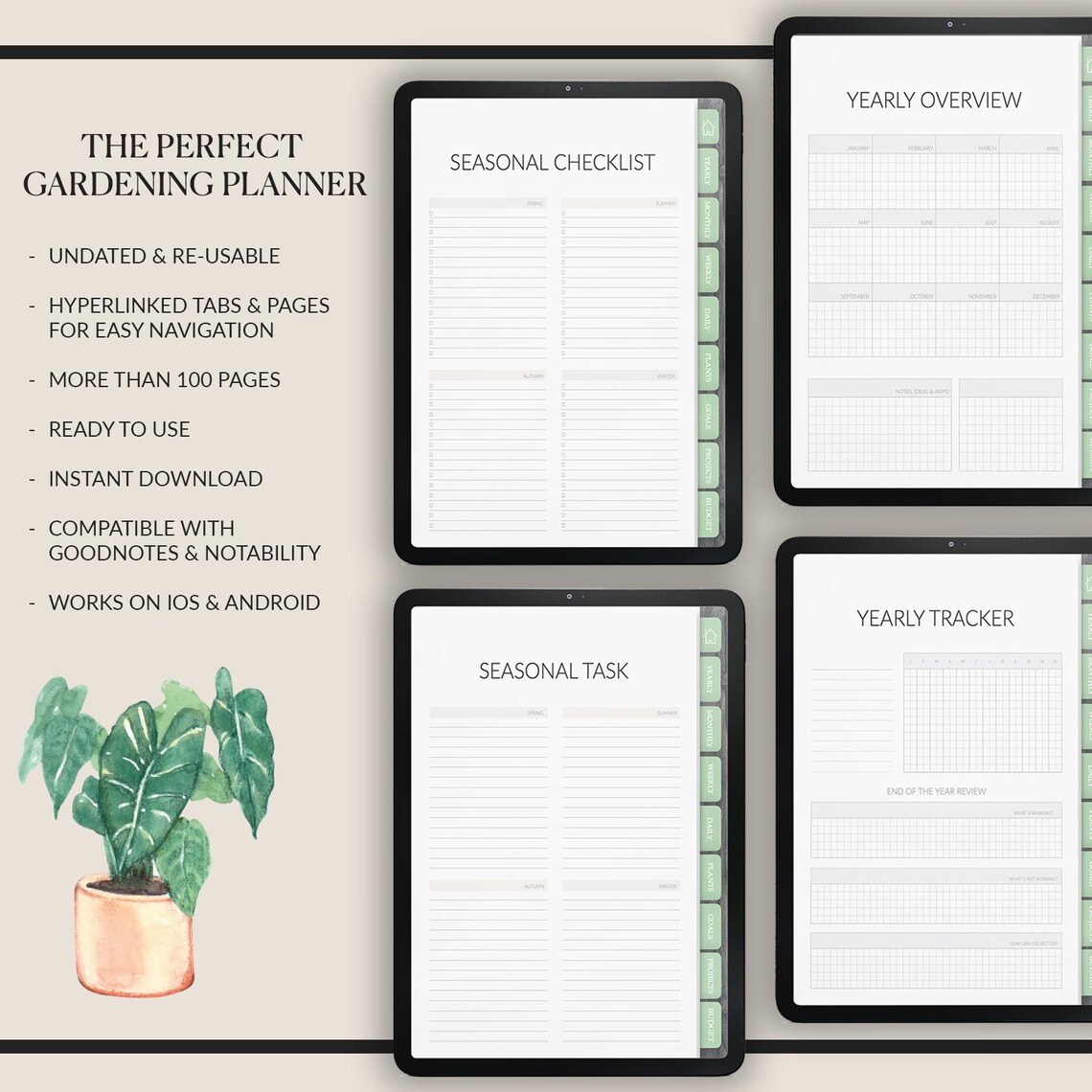 Digital Gardening Planner: 140+ Page PDF With 500+ Stickers (goodnotes ...