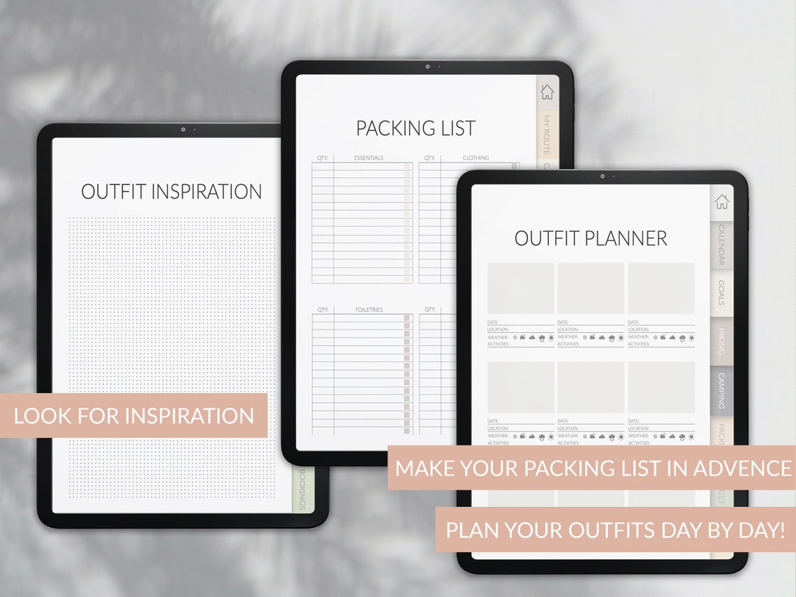 Digital Travel Bundle Adventure Pack Undated Digital Planner Vacation ...