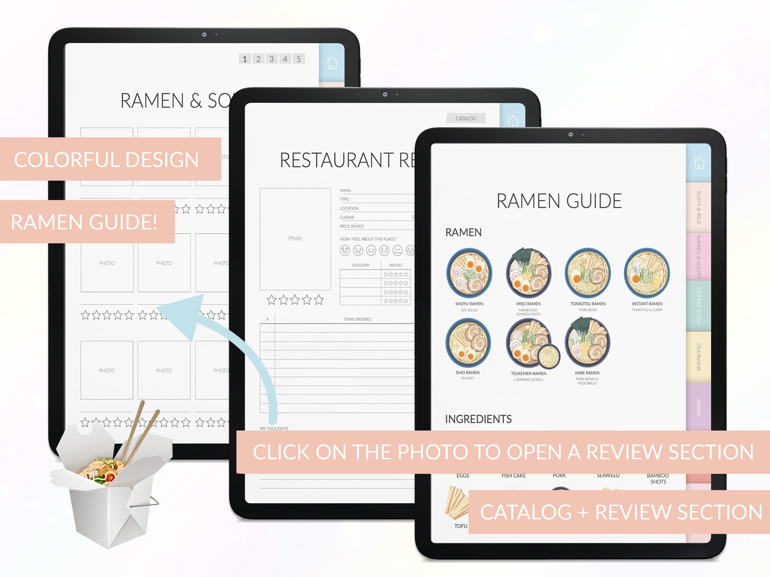 Digital Japanese Food Journal Coffee Shops Review Template Planner ...