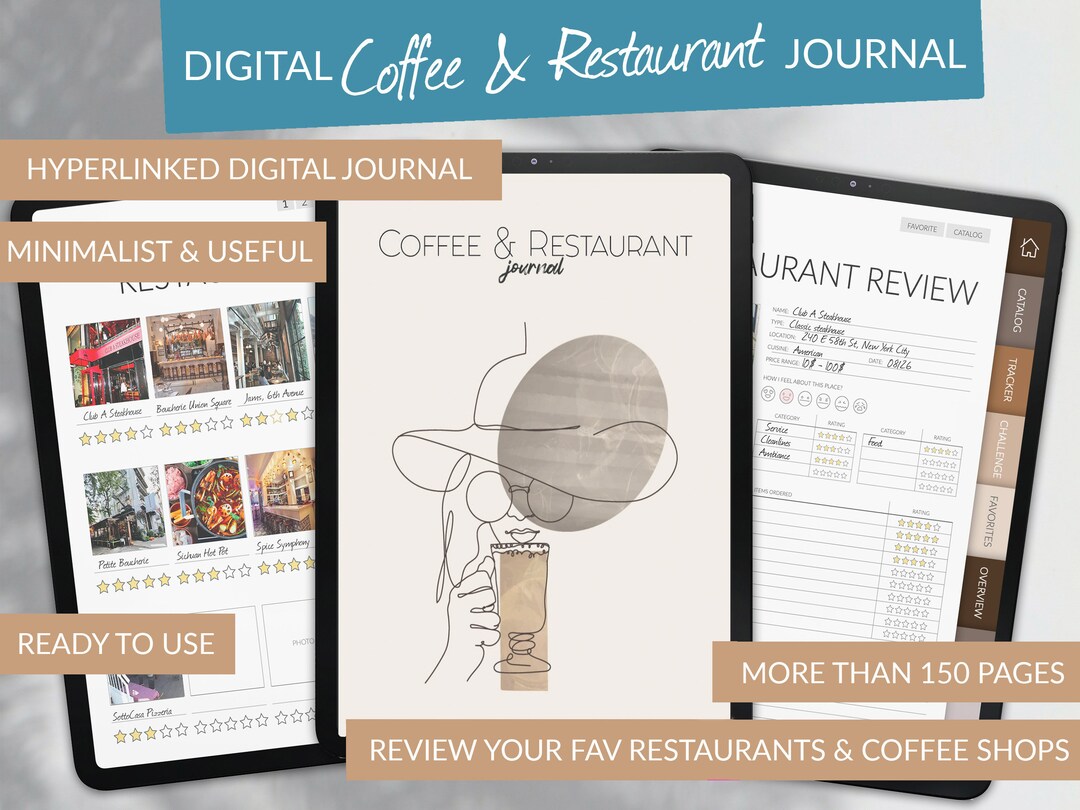 Digital Coffee & Restaurant Journal Coffee Shops Tracking Notebook ...