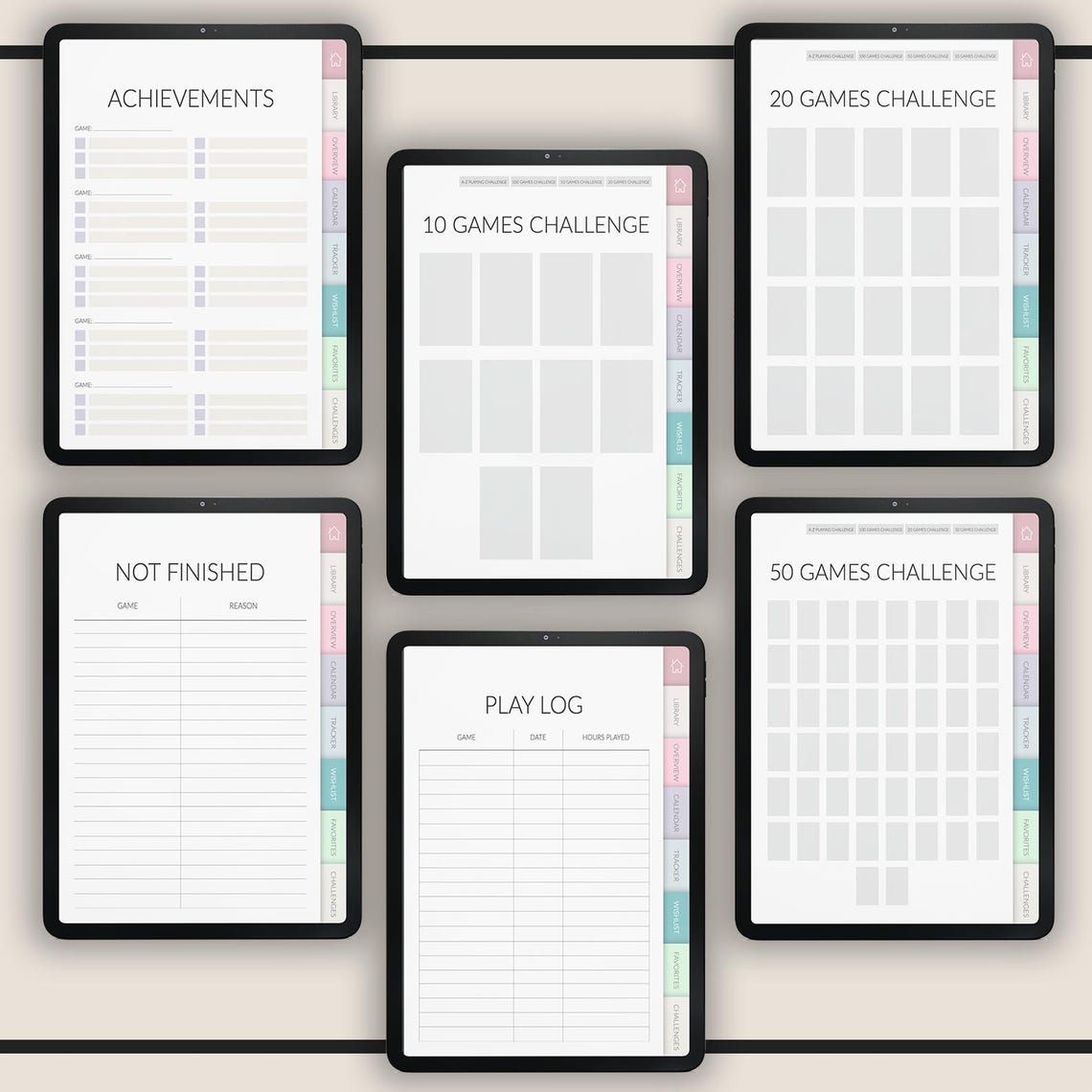 Digital Gaming Journal for Gamers | Goodnotes PDF Planner + 500 ...