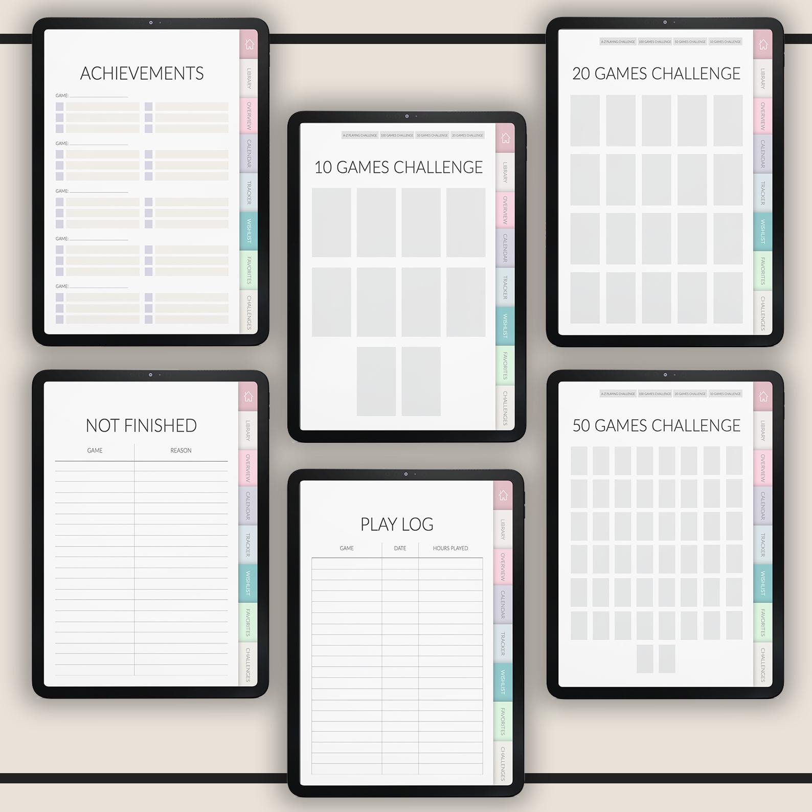 Digital Gaming Journal for Gamers | Goodnotes PDF Planner + 500 ...