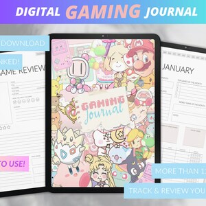 Digital Gaming Journal Play Log, Games Library Progress Tracker ...