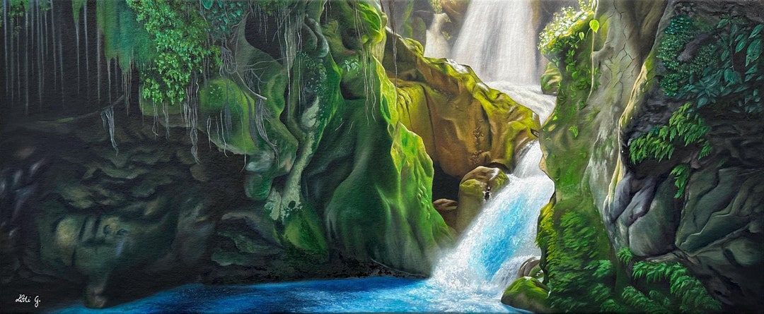 Nature's Crown - Waterfall Landscape Painting - Etsy