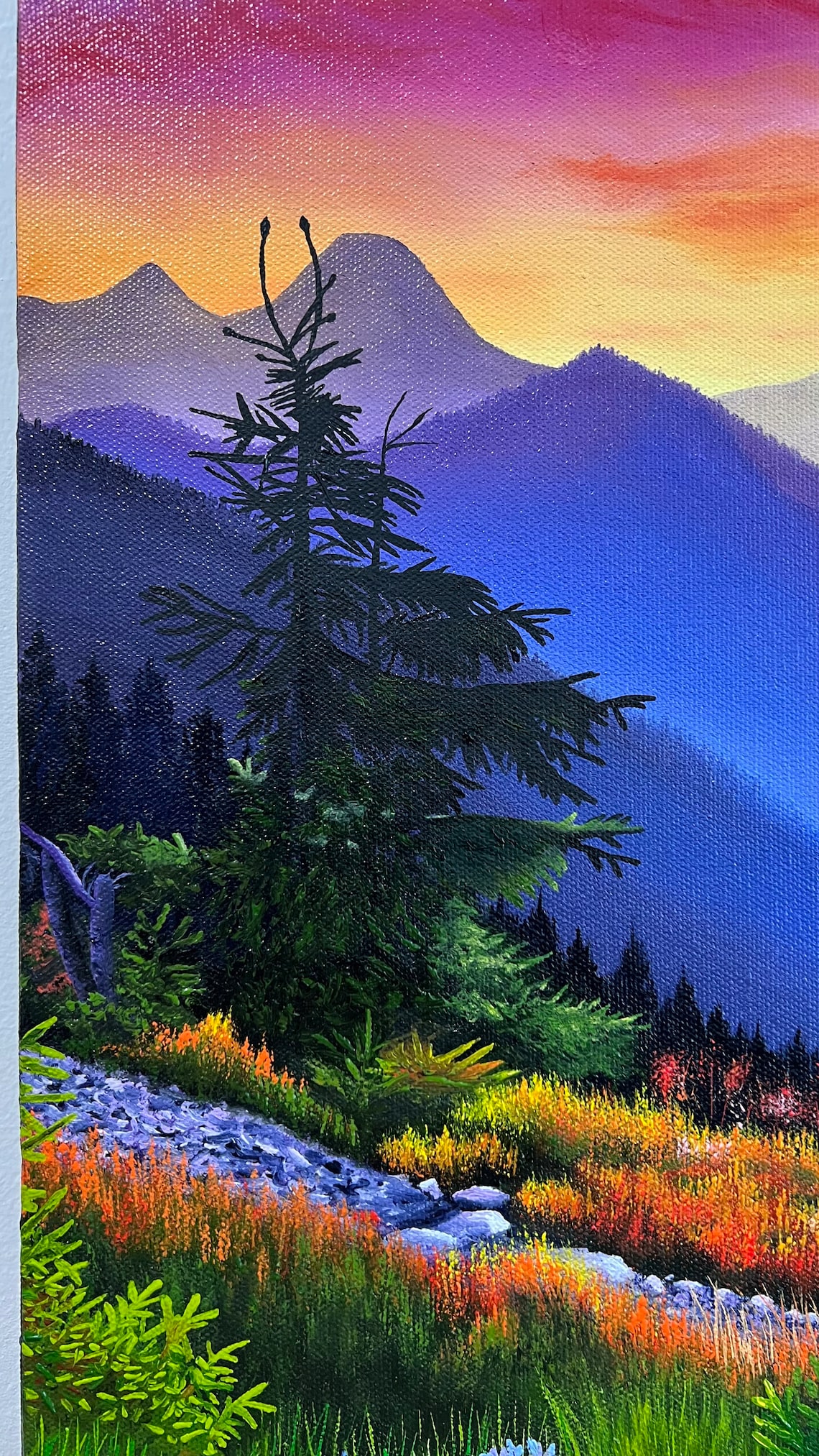 Saturated Sunset Colorful Over the Mountain Sunset Landscape, Fine Art ...