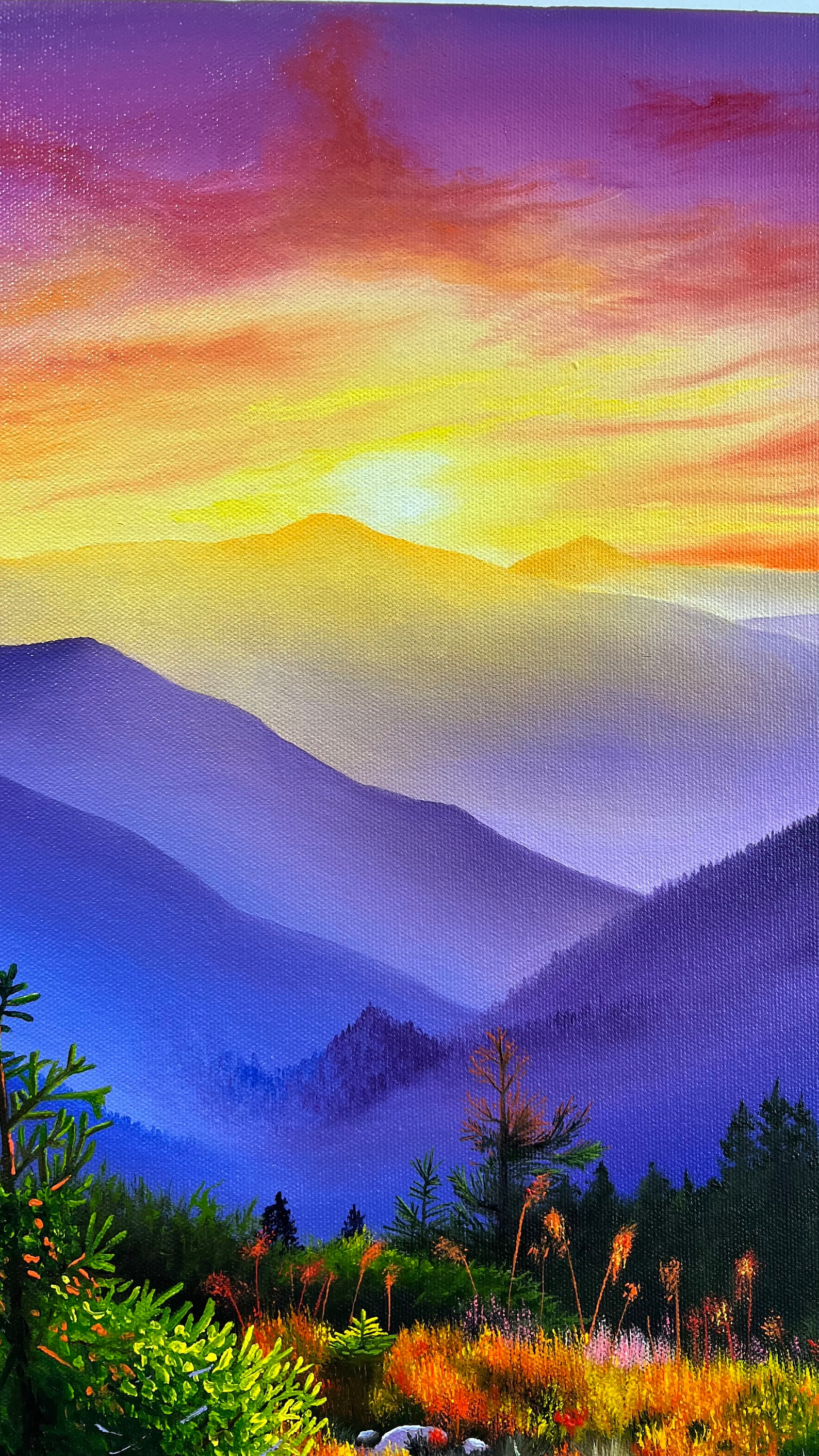 Saturated Sunset Colorful Over the Mountain Sunset Landscape, Fine Art ...