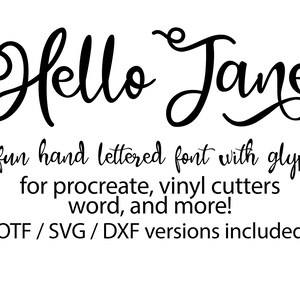 Hand Lettered Script Font Svg Font Calligraphy Font Glyphs | Etsy