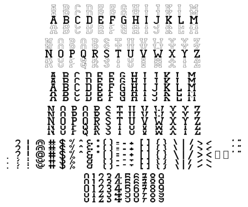 Echo Font SVG, Stacked Font SVG, Repeat Font, Alphabet Font for Cricut ...