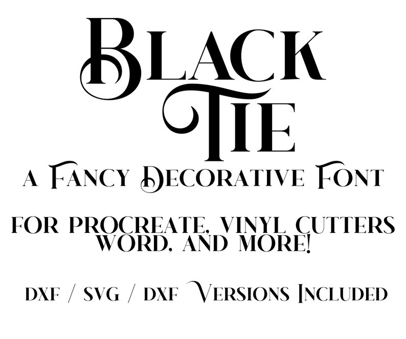 Black Tie Font Fancy Swirl Font Calligraphy Handwriting Font - Etsy UK