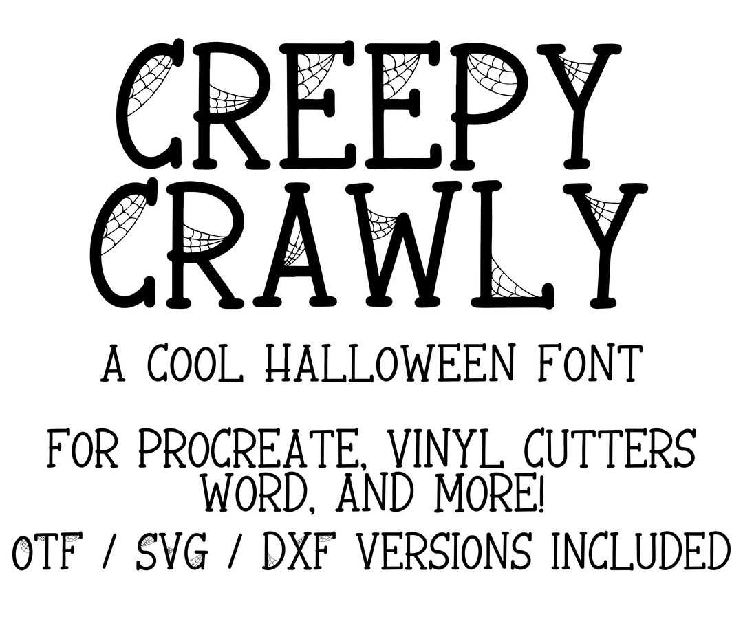 Spider Web Font, Halloween Font, Creepy Crawly Font, Svg Font, Cricut ...