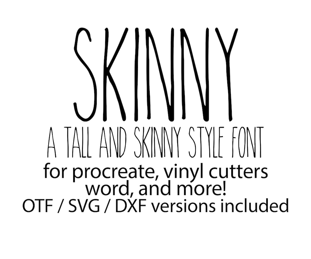 Skinny Font, Tall Font, Tall Thin Font, Handwriting Font Svg, SVG Font ...
