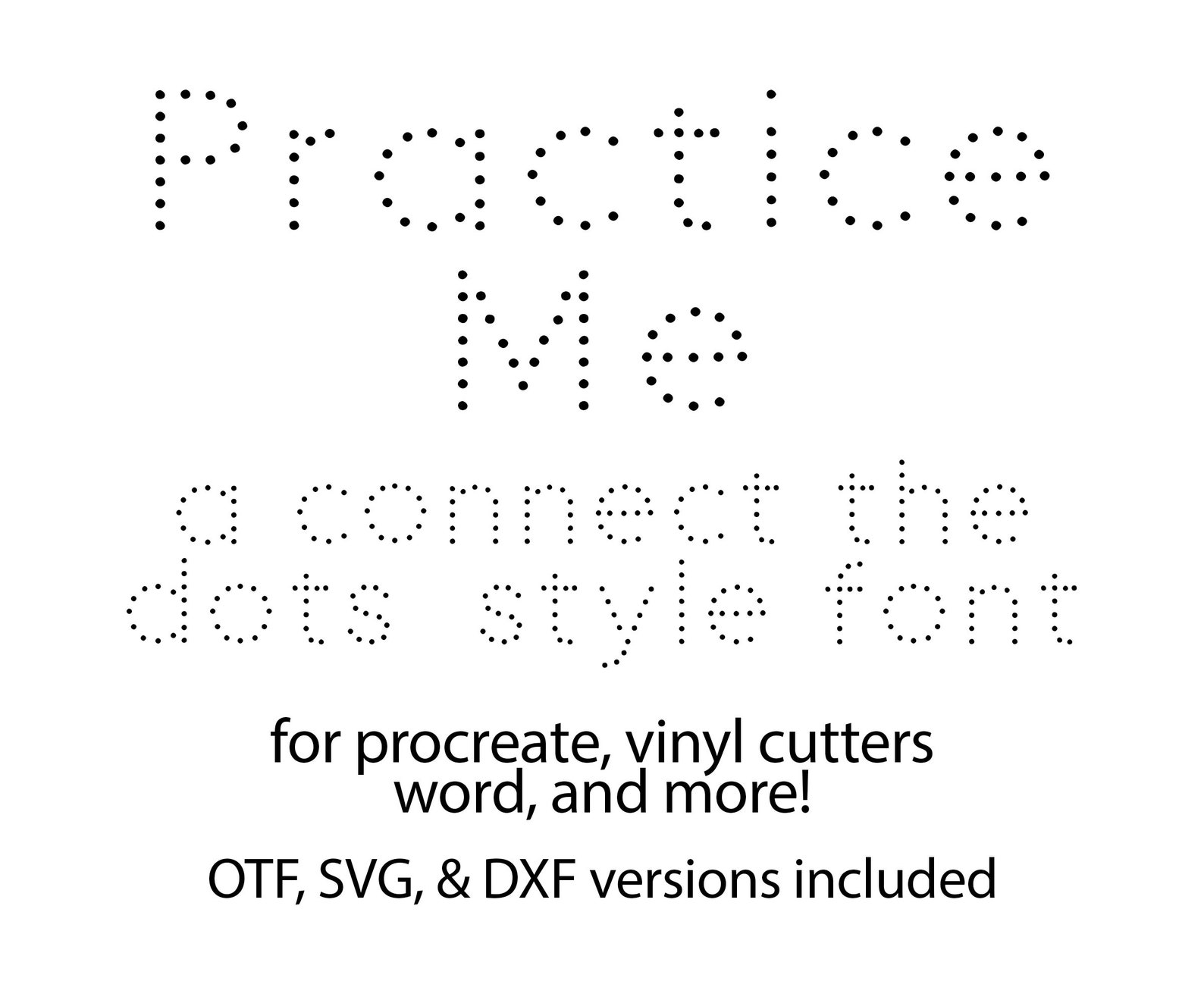 Dot to Dot Font Connect the Dots Font Handwriting Practice Font ...