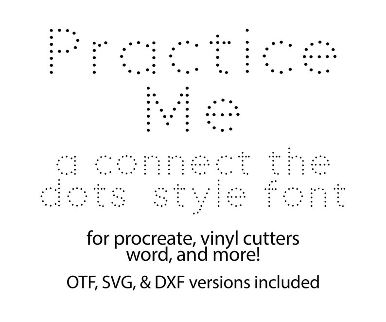 Dot to Dot Font Connect the Dots Font Handwriting Practice Font ...