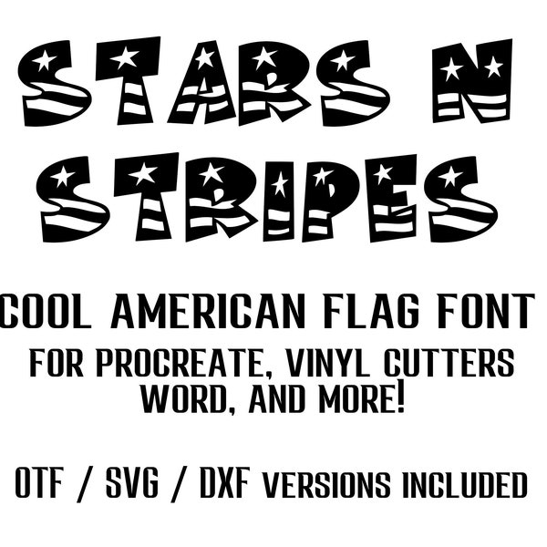 Stars and Stripes Font - Etsy