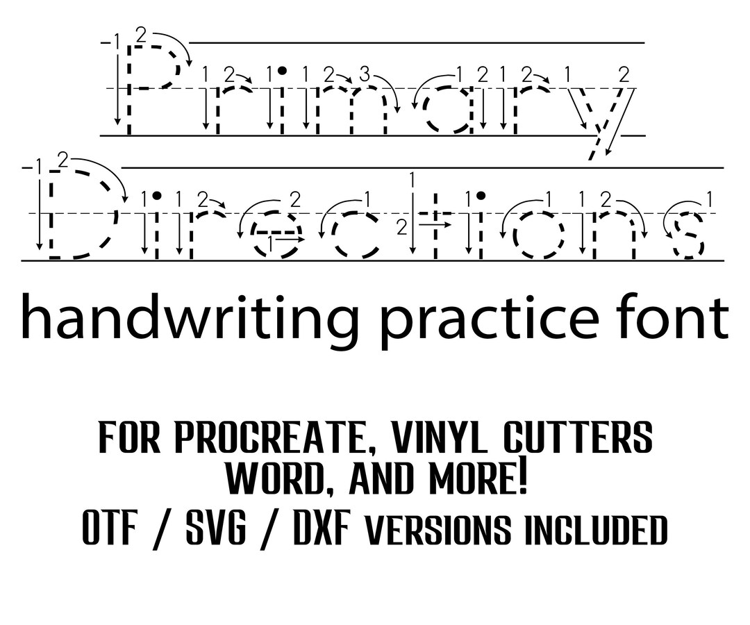 Dotted Handwriting Practice Font With Directions Dot to Dot Preschool ...