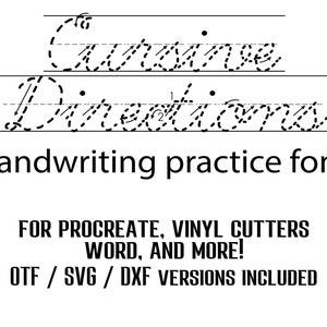 Dotted Cursive Handwriting Practice Font With Directions Dot to Dot ...