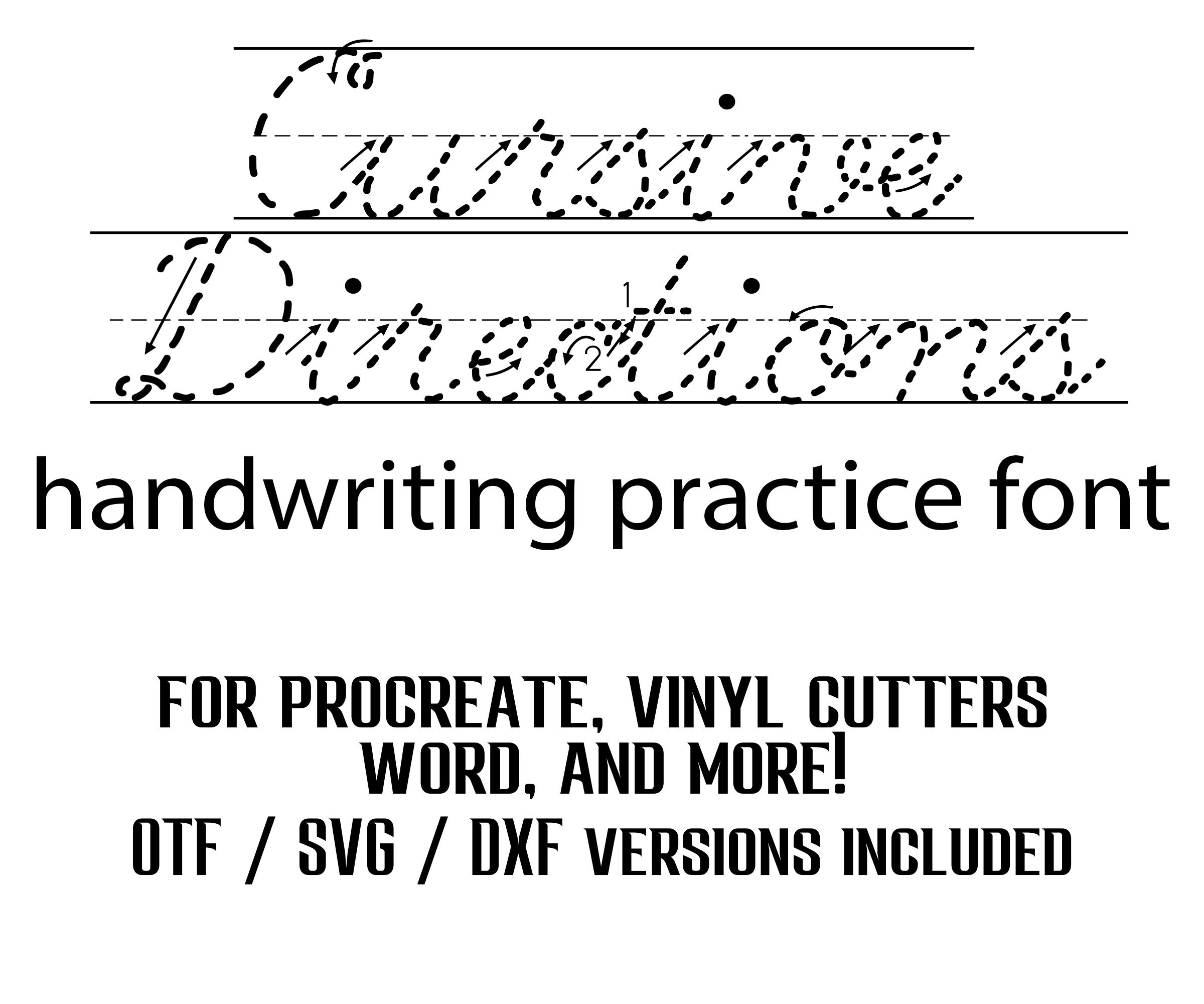 Buy Dotted Cursive Handwriting Practice Font With Directions Dot Online ...