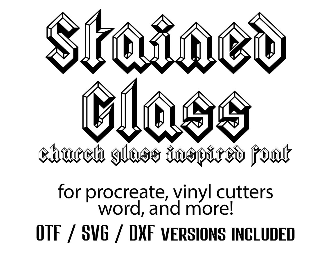 Stained Glass Font Church Font Glass Font Tattoo Svg Font | Etsy