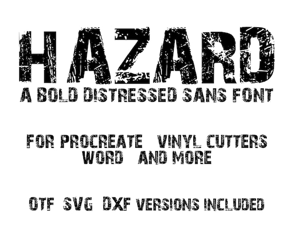 Distressed Font Destroyed Font Svg Hazard Font Craft Font | Etsy