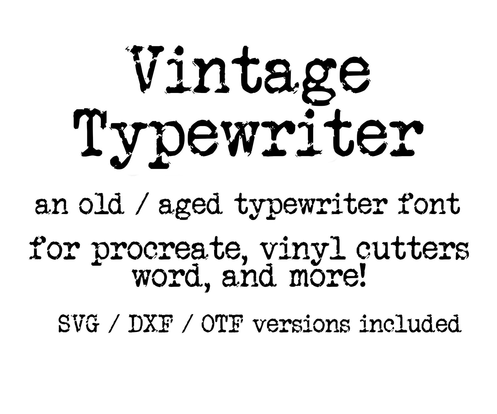 Distressed Typewriter Font Svg Antique Font Vintage Font | Etsy