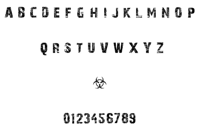 Distressed Font Destroyed Font Svg Hazard Font Craft Font | Etsy