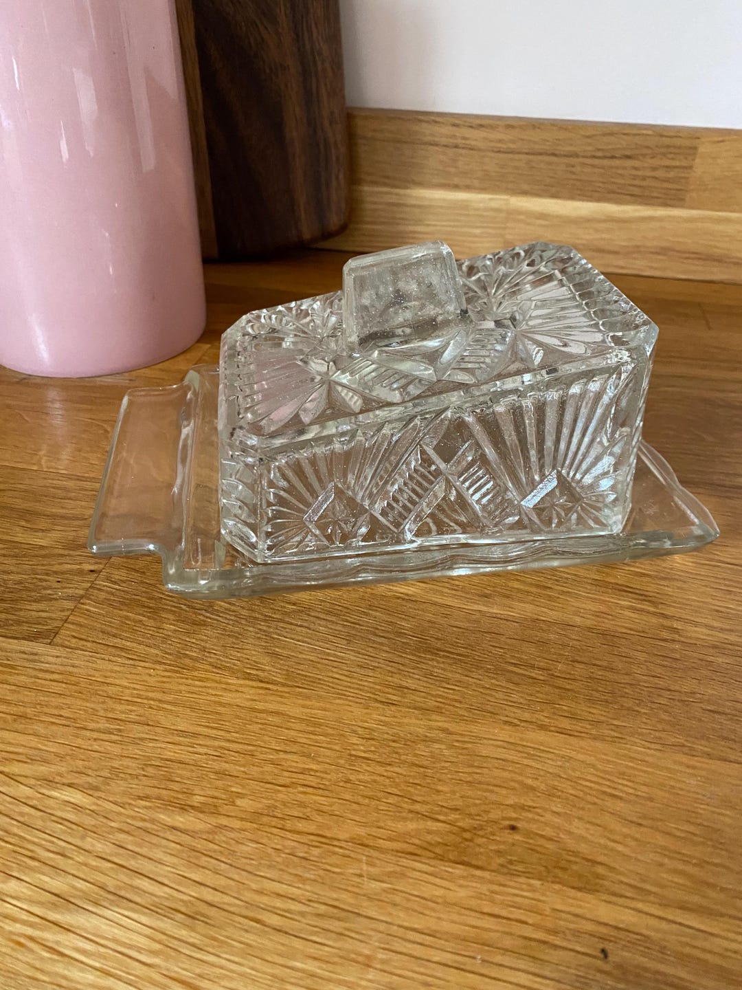 Vintage Glass Cheese Dish, Glass Cloche, Cheese Platter, Farmhouse ...