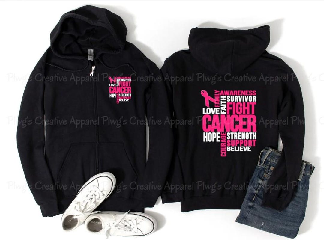 Adult Fight Cancer Jacket | Printed Design - Double Sided | Cancer ...