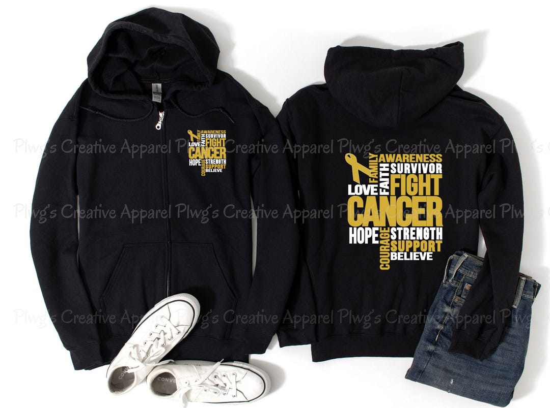 Adult & Kid's Fight Childhood Cancer Jacket | Printed Design Double ...