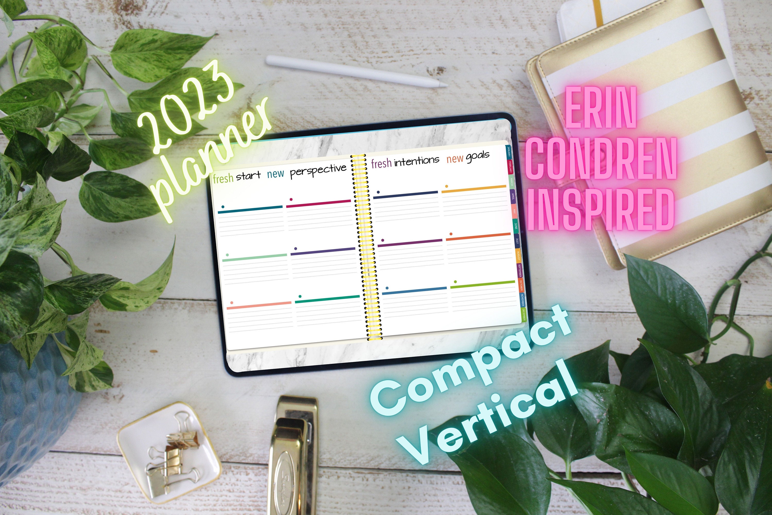 NEW 2023 Erin Condren Inspired Digital Planner Compact - Etsy