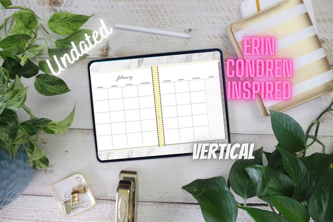 Undated Neutral Erin Condren Vertical Digital Planner Inspired Planner ...