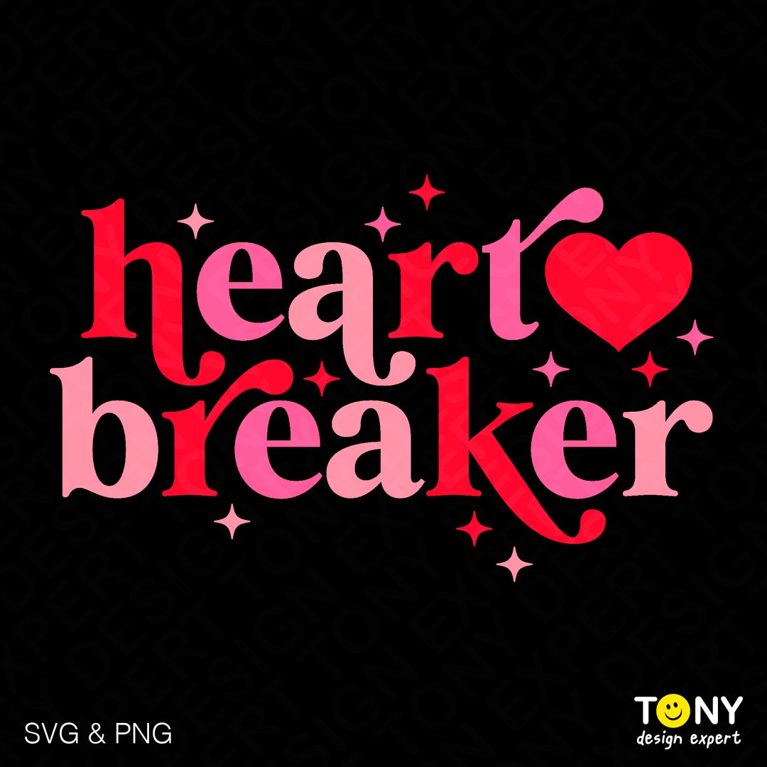 3 Colour Bundle Heart Breaker Svg Png, Valentine Vibes Svg Png ...
