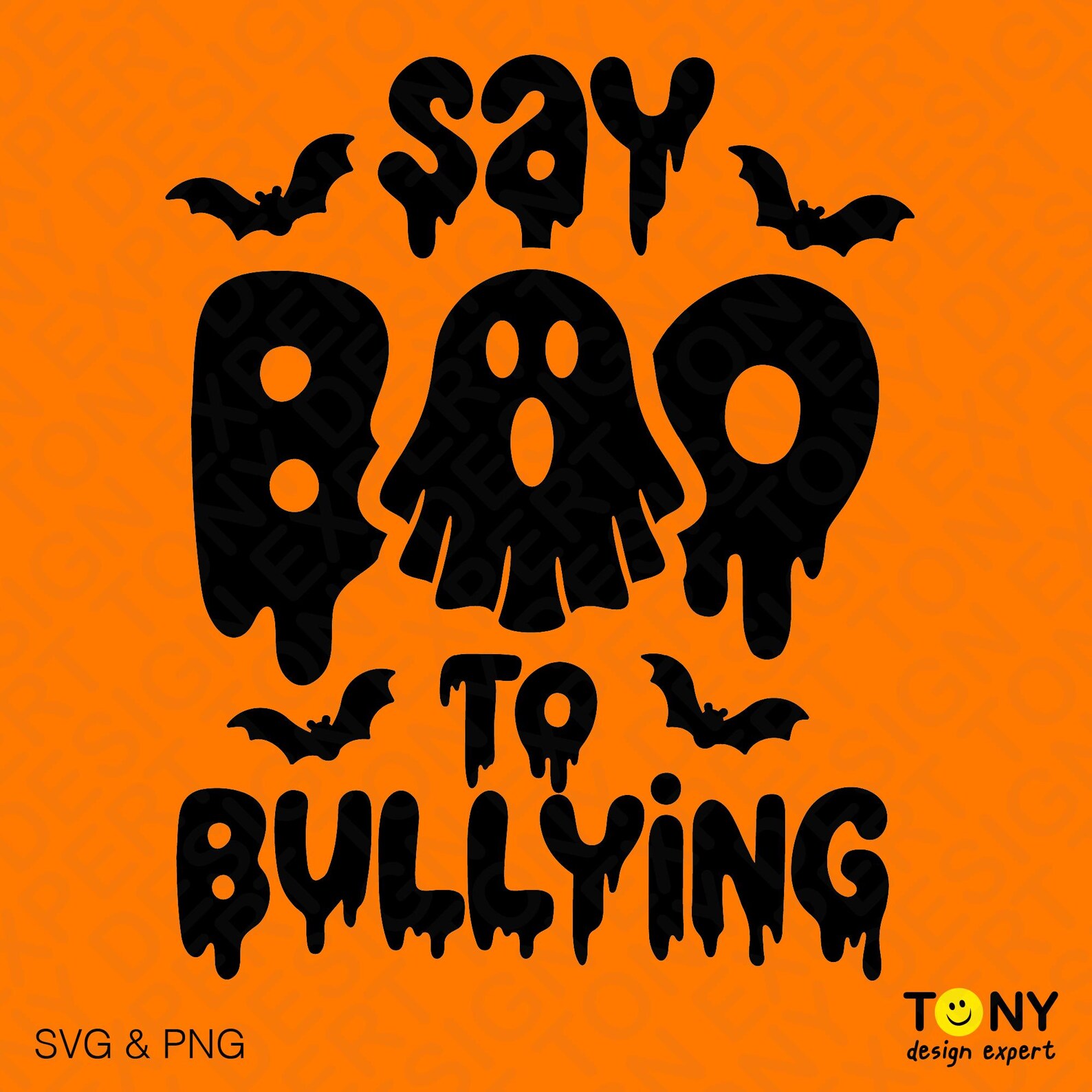 Say Boo to Bullying SVG PNG: Halloween Unity Day Anti-bullying Design ...
