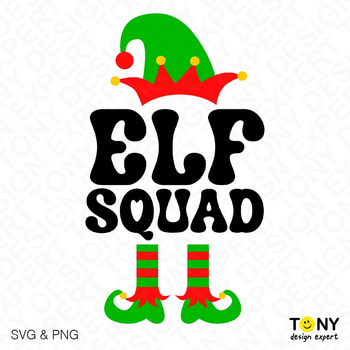 ELF Squad Svg Png, Cute Christmas Elf Svg, Xmas Svg, Funny Matching ...