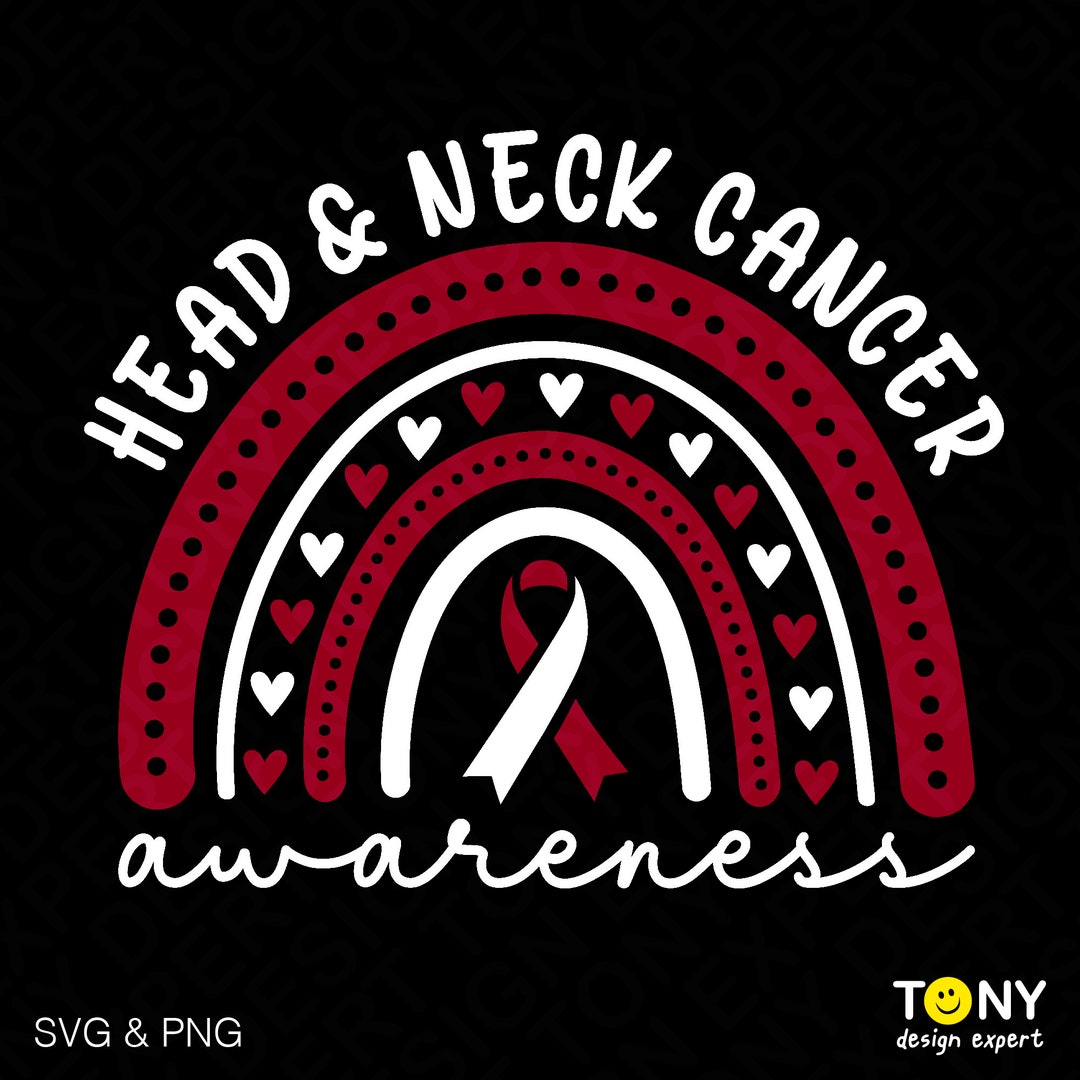 We Wear Burgundy and Ivory Svg Png, Head and Neck Cancer Awareness ...