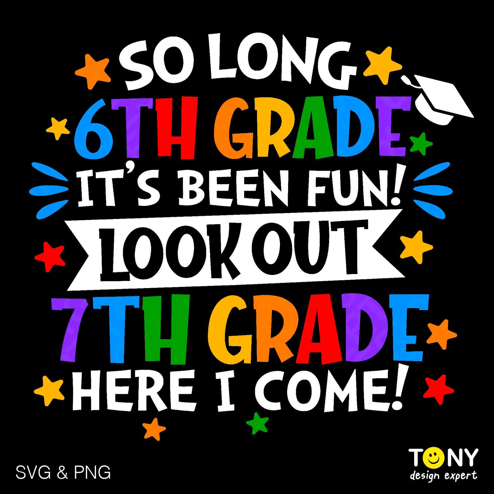 So Long 6th Grade It's Been Fun 7th Grade Here I Come Svg Png, Graduate ...