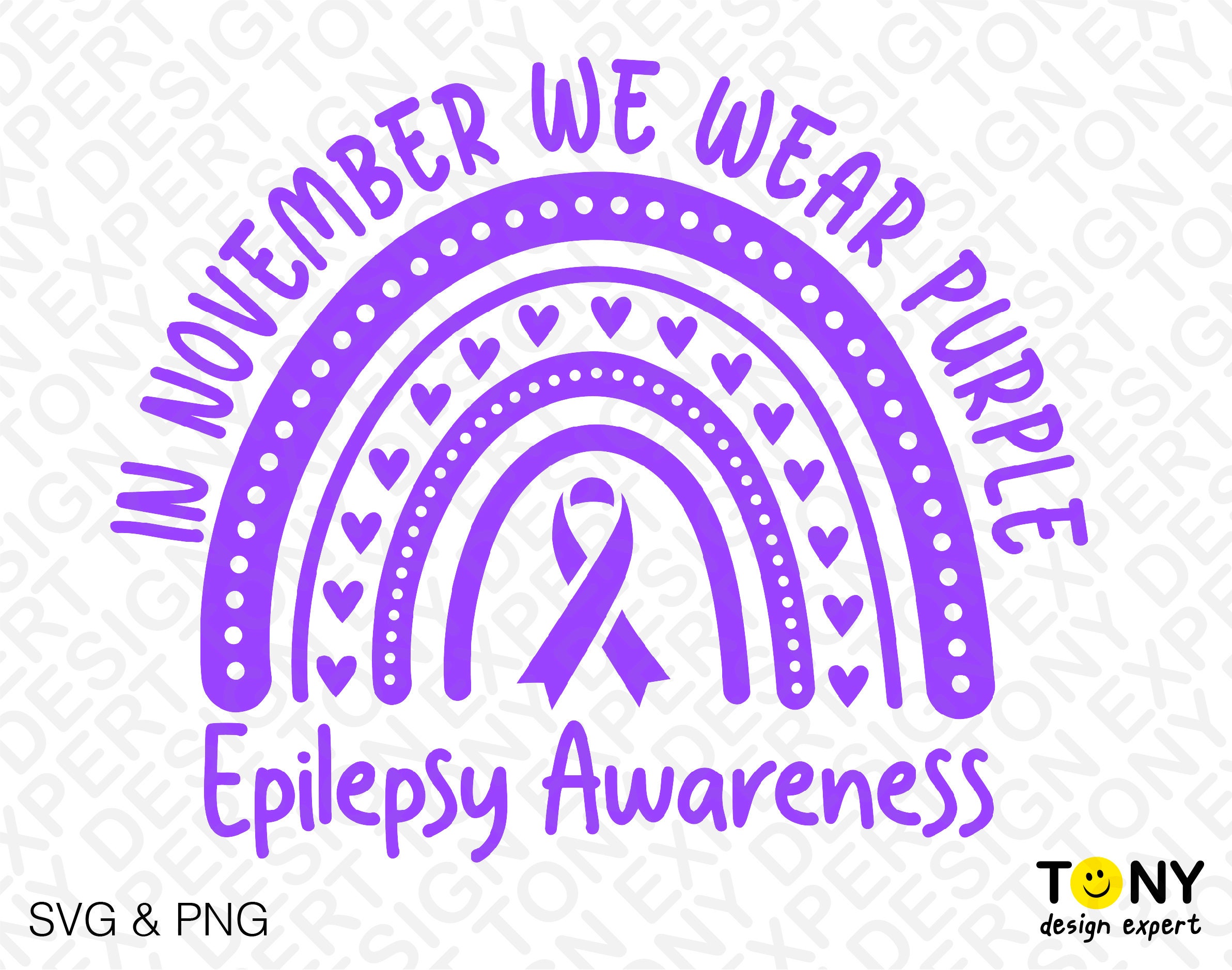 In November We Wear Purple Svg Png, Epilepsy Awareness Svg, Purple Day ...