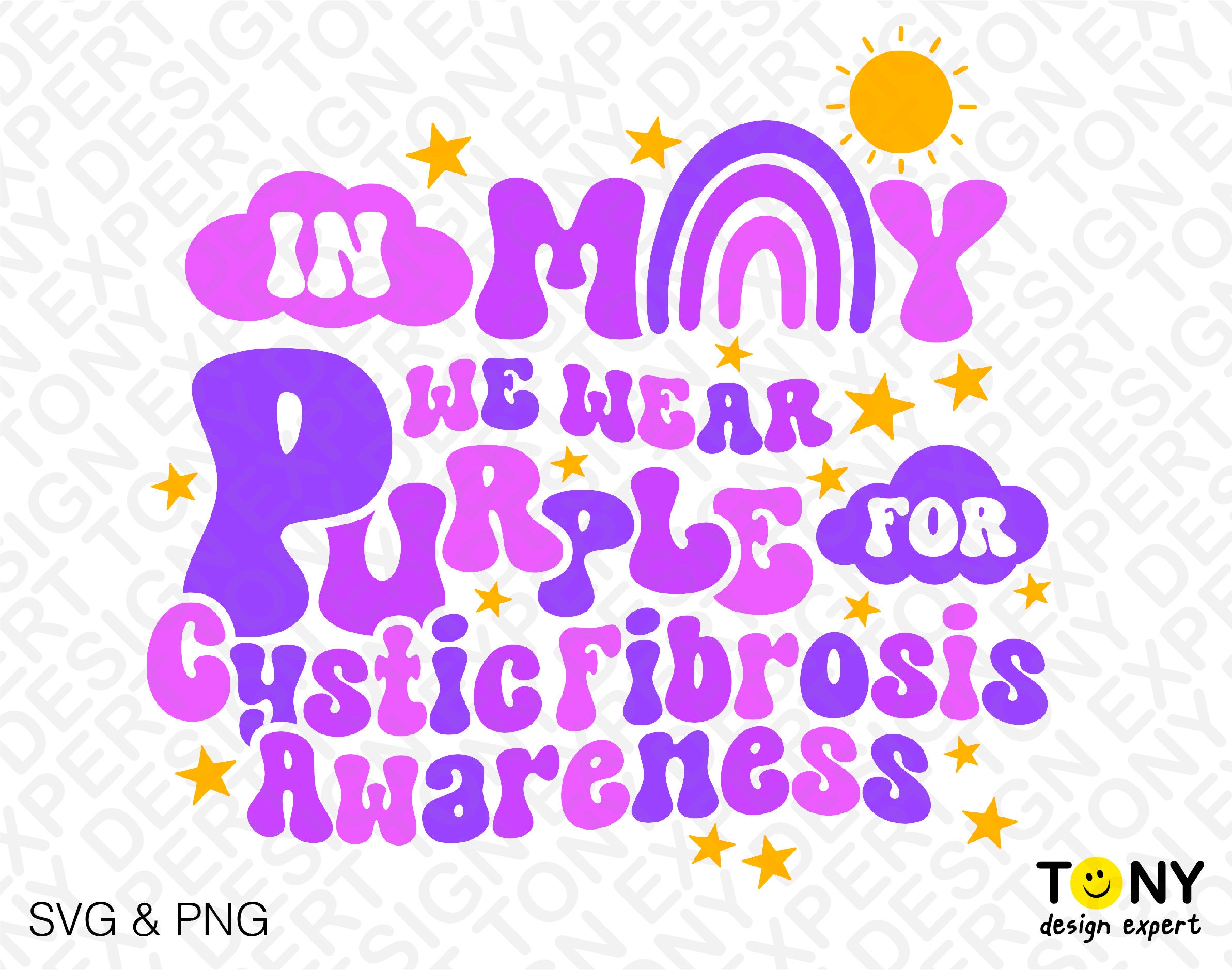 In May We Wear Purple Svg Png Cystic Fibrosis Awareness Svg - Etsy